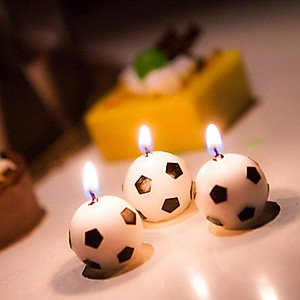 6Pcs Football Cake Candles Decoration Soccer Ball Birthday Party Supplies for Kids Toy Gifts Home Decoration