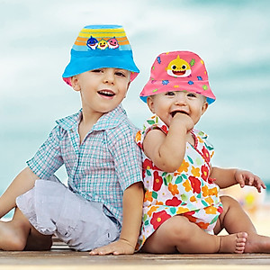 Reversible Pinkfong Baby Shark Sun Hat for Toddler Girls, Boys, and Kids
