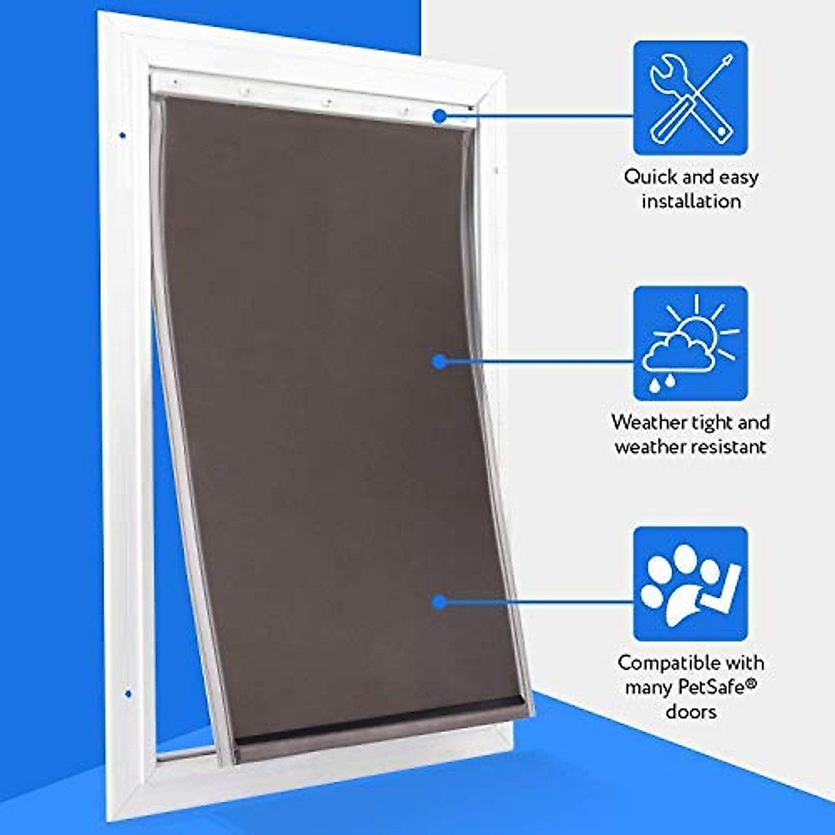Medium Replacement Dog Door Flap Compatible with PetSafe Freedom Doggie Doors PAC11-11038 - Measures 8 1/4" x 12 1/4" Made from Flexible, Durable, Weather Resistant Materials- Doggie Door Flap