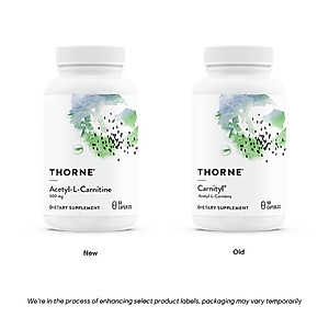 THORNE Acetyl-L-Carnitine - 500 mg - Supports Brain Function & Healthy Nerve Sensations in The Hands & Feet - Gluten, Dairy & Soy-Free - 60 Capsules