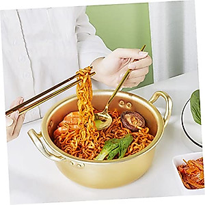 YARNOW 2 Pcs Korean Instant Noodle Pot Japanese Noodles Ramen Ceramic Frying Pan with Lid Steamer Cookware Deep Saucepan Korean Pots for Cooking Aluminum Pot Kitchen Pan Ramen Pot Candy