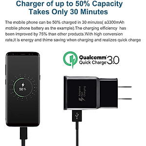 Adaptive Fast Charging Block with 6.6FT USB Type C Cable Compatible with Samsung Galaxy S9 S9 Plus S8 S8+ S10 S10e Note 8 Note 9 A32, A40, A41, A42, A50