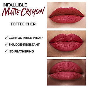 L'Oreal Paris Infallible Matte Lip Crayon, Toffee Cheri (Packaging May Vary)