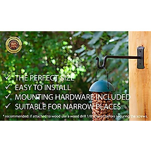 RTZEN Plant Hanger Shepards Hook 7.5" - Hand Forged Heavy Duty Wrought Iron Wall Decor - Indoor or Outdoor Shepherds Hook Hanging Bracket for Bird Feeders Lanterns Baskets and Wind Chimes - 2 Pack