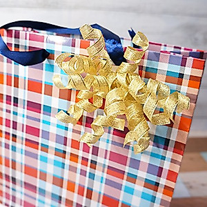 CT CRAFT LLC Burst Curly Bow - 4 Inches Wide (6 Counts)-Gold Large Gift Wrapping Bow with self-Adhesive