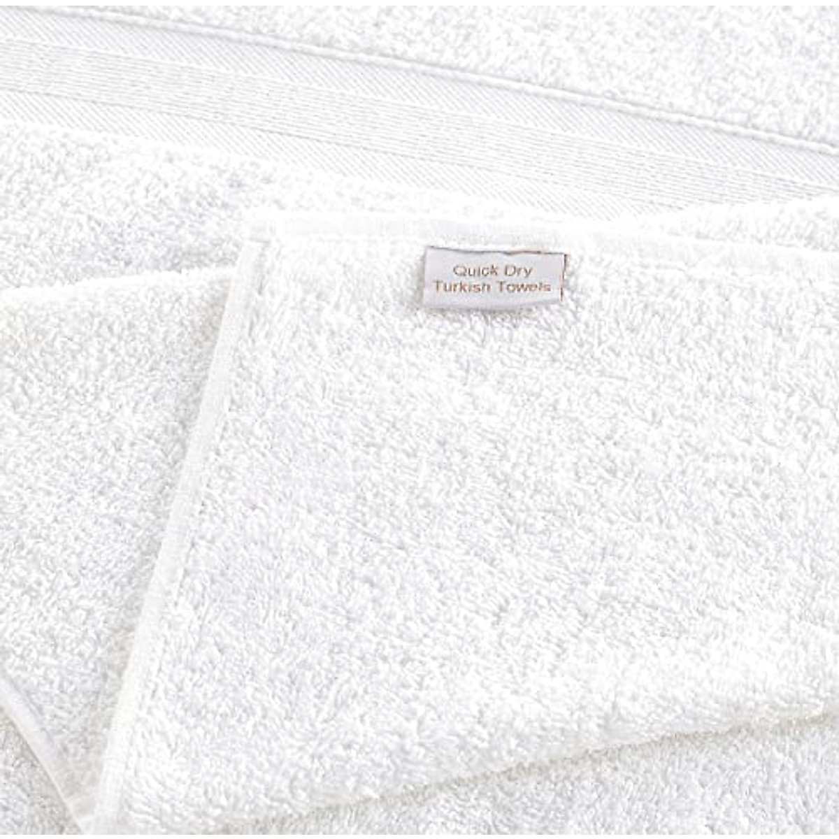 White Bath Towels 27" x 54" Quick-Dry High Absorbent 100% Turkish Cotton Towel for Bathroom, Guests, Pool, Gym, Camp, Travel, College Dorm (White, 4 Pack Bath Towel)