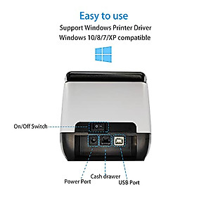 GAINSCHA Classic Thermal Receipt Printer, Small and Exquisite 58mm Printer Support Cash Drawer Application, Bluetooth+USB Connection [When You find Plug Isn't U.S Current Plug, pls Contact with us]