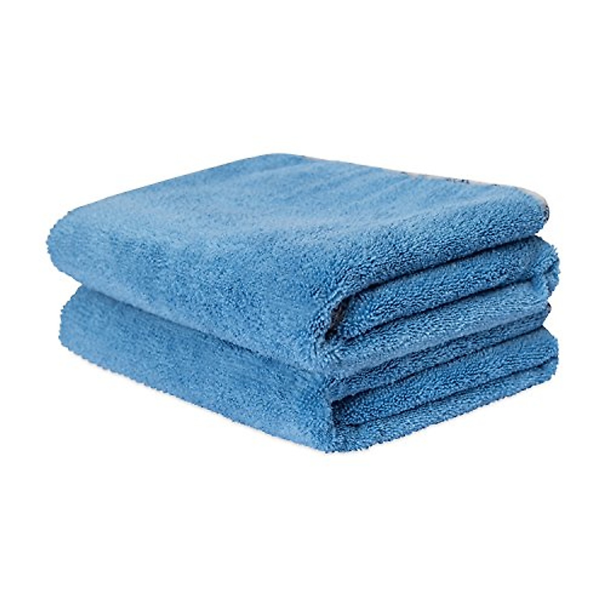 MW Pro Detail Microfiber Car Towels (24"x 36") | 400 GSM | 80/20 Blend | Tagless | Soft Satin Piped Edges | All-Purpose Auto Detailing - Wax, Buff, Polish, Wash, Dry | 2 Pack (Blue)