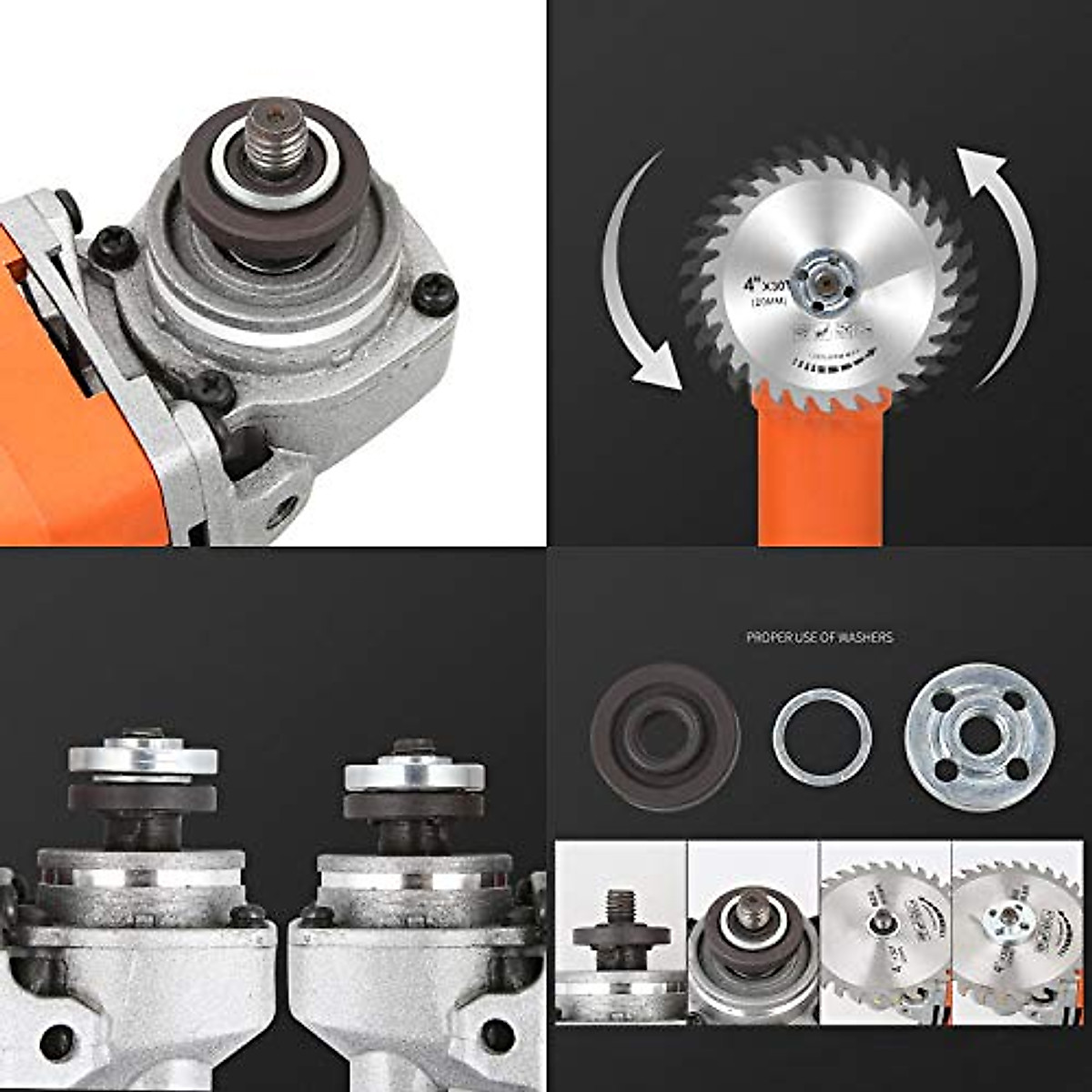 Winbyoan Saw Blade Bushing Set Saw Blade Adapter Ring, 1 Inch to 20 mm, 1 Inch to 5/8 Inch, 7/8 Inch to 5/8 Inch, 20 mmto 5/8 Inch, 5/8 Inch to 1/2 Inch, Pack of 10