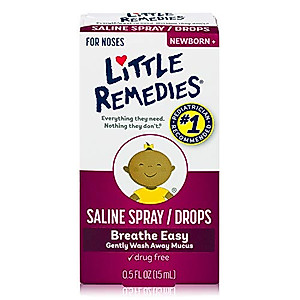 Little Remedies Saline Spray and Drops, Safe for Newborns, 0.5 fl oz