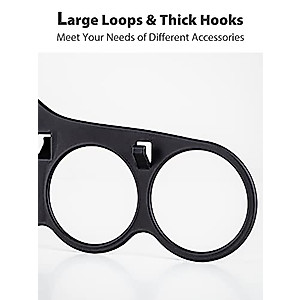 SMARTAKE 2-Pack Scarf Hangers, 5 Loops Tie Rack & Belt Holder with Hooks, 360 Degree Rotatable Accessories Holder, Non-Slip Durable Hanging Closet Organizer for Belts, Bow Ties, Silk Scarves, Jewelry