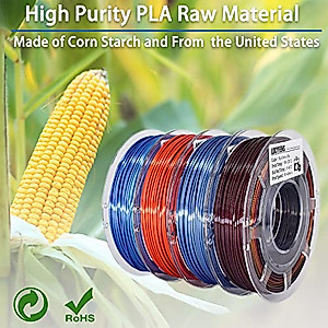 3D Printer Filament Bundle, PLA Filament Silk Shiny PLA Filament 1.75mm +/- 0.02mm, 3D Printing Filament 200g x 4 Spools