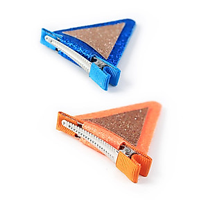 Dog Ears Hair Clips for Kids Toddler 2 Pairs Glitter Halloween Costume Hair Accessories Animal Cosplay Birthday Party Supplies Blue Orange