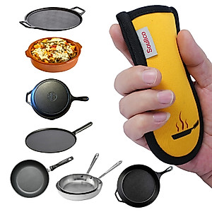 Skillet Handle Cover, Potholder Set Cast Iron Skillet Handle Cover Heat-Resistant Hot Pan Handle Wrap Sleeve, Non-Slip for BBQ Cookware (Multicolor)