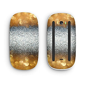 Design Skinz Gold and Silver Unfocused Orbs of Glowing Light Vinyl Decal Compatible with The Apple Magic Mouse 2 (Wireless, Rechargable) with Multi-Touch Surface