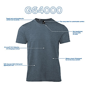 Gildan Adult Softstyle Cotton T-Shirt, Style G64000, Multipack, Dark Heather (2-Pack), X-Large