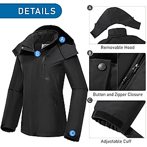 GOLDEN CAMEL Women's Winter Jacket Windproof Ski Snow Jacket Waterproof Thicken Parka Rain Jacket Warm Puffer Coat