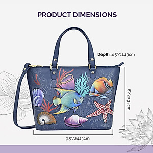 Anuschka Women’s Hand Painted Genuine Leather Medium Tote - Mystical Reef