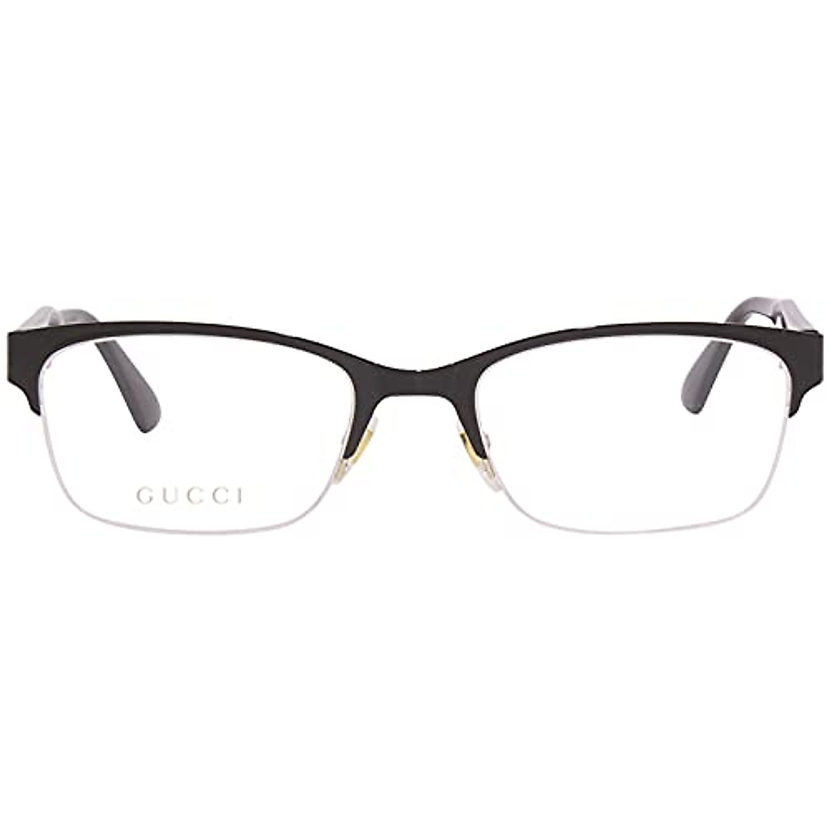 Gucci GG 0828O 001 Black Metal Semi-Rimless Eyeglasses 54mm