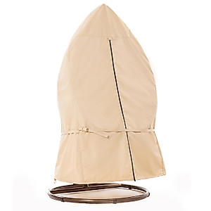 F&J Outdoors Patio Egg Chair Cover Rip-Stop Heavy Duty Waterproof Chair Covers, Beige, 45" Wx70 H