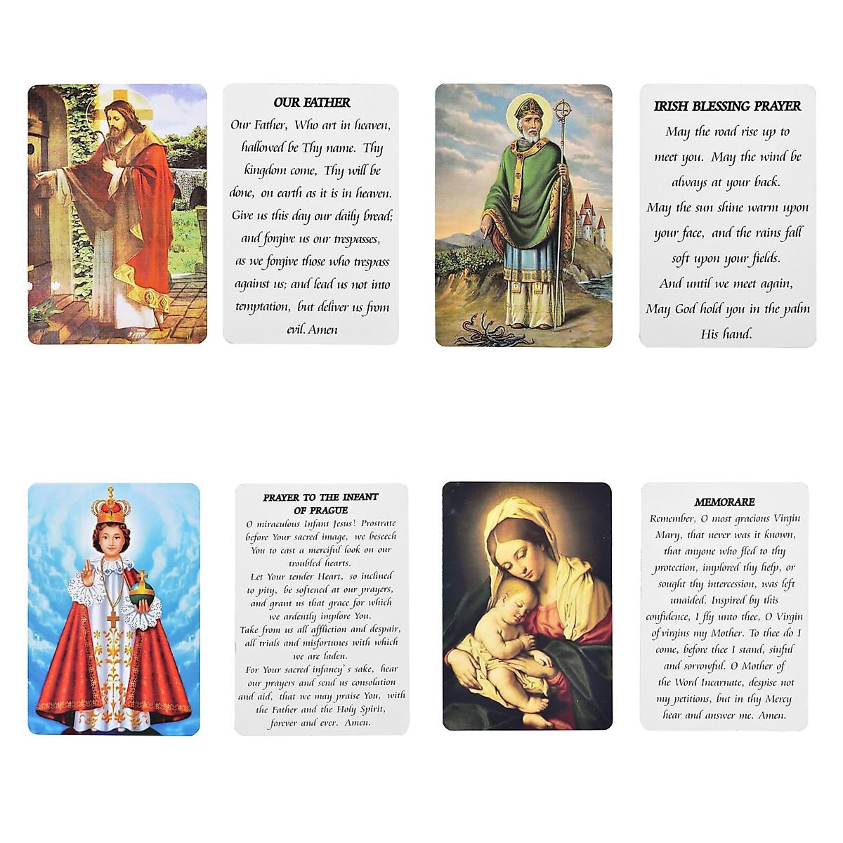 3X2.1Inch Catholic Paper Prayer Card With Metal Box,Assorted Holy Cards with Catholic Saints and Prayers-36Pcs