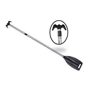 Pactrade Marine Boat Kayak Raft Floating Telescopic 45'' - 72'' Oar Paddle & Hook Anodized Aluminum Shaft