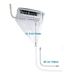 AC Waterproof Cleaning Cover Dust Washing Clean Protector Bib Bag wall mounted Air Conditioner Wash Hood with Water Pipe Split Air Conditioning System Cleaning Tools