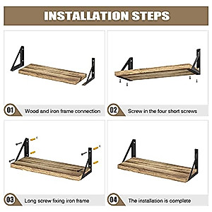 DECOSIS Floating Shelves Wall Mounted 4Pack, Shelves for Wall Decor, for Bedroom, Living Room, Shelves for Wall Storage, Bathroom Wall Shelves, Small Kitchen Shelf, Carbonized Black