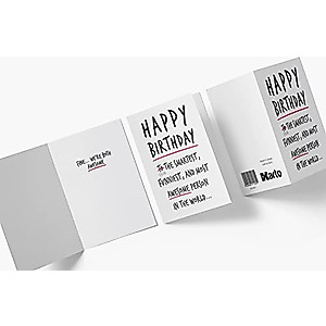 Funny Birthday Card For Men and Women, Single Large 5.5 x 8.5 Happy Birthday Card For Him Or Her, Birthday Card For Husband, Birthday Card For Brother, Nephew, Niece - Karto - To From Smartest