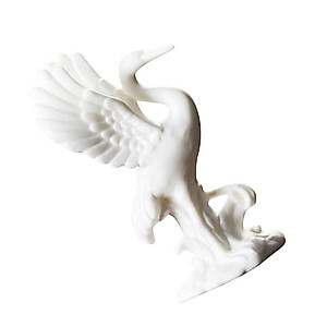 Crane Garden Statues Ceramic Crane Figurine Miniature Standing Crane Sculptures Bird Art for Centerpieces Bonsai Table Decor