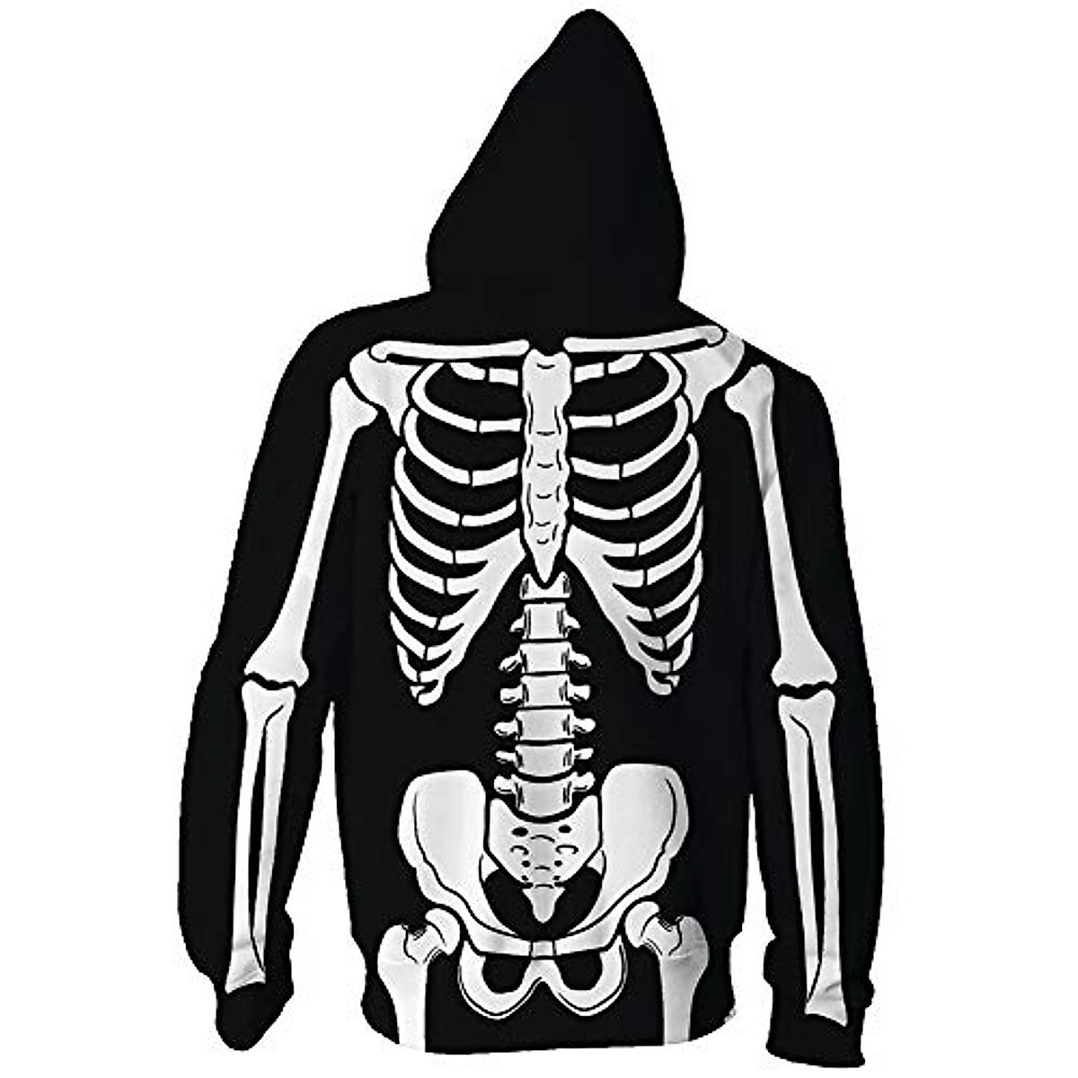 uideazone Halloween Jacket for Men Women Skeleton Skull Printed Zip Up Hoodies Cosplay Costume