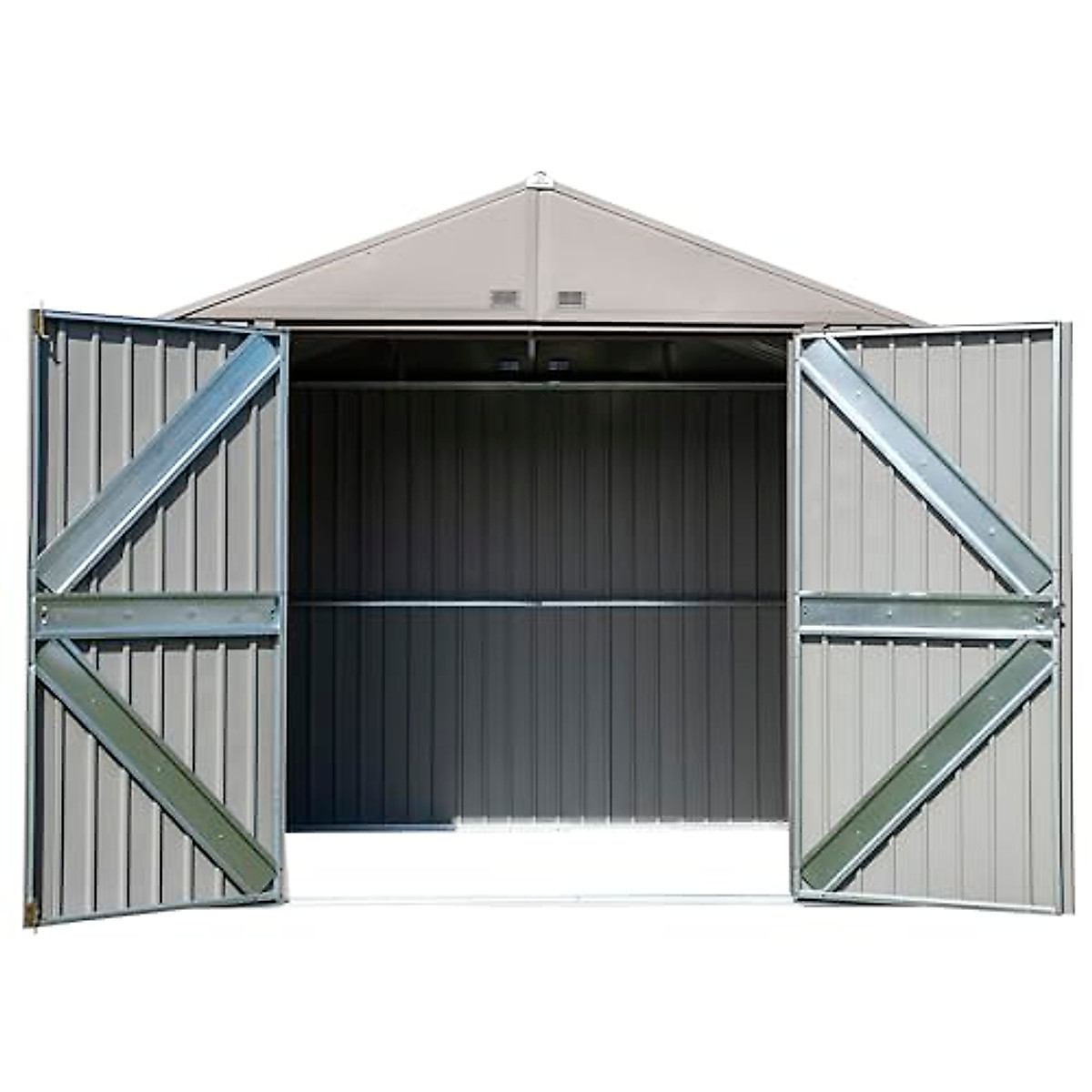 Arrow Shed Elite 8' x 6' Outdoor Lockable Steel Storage Shed Building, Cool Grey