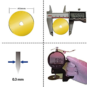 Rotary Cutter Blades, 45mm Replacement Blades 5Pack,Fits Fiskars,OLFA,Martelli,Dremel,Truecut,DAFA,Fabric Cutting Blades Refill for Quilting Scrapbooking Sewing Arts &Crafts,SKS-7,Titanium Coated