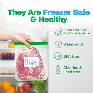 24 Pack Storage Bags for Food In 5 Sizes & 25 Freezer Labels With Drying Rack bpa free food bags, XL 12 X 14 Reusable Gallon Bags For Food, Silicone Storage Bags For Food Kids Reusable Snack Bags