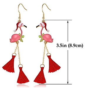 Christmas Drop Dangle Earrings Sets Long Jingle Bell Earrings For Women Xmas Jewelry Christmas Snowman Santa Claus Christmas Tree Flamingo Penguin Earrings