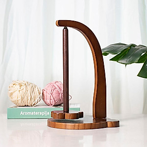 Wood Yarn Holder for Knitting and Crocheting | Magnetic Yarn Ball Holder with Anti-Slip Pads,Yarn Holder Spinner for Crafts,Wooden Yarn Spinner for Crochet Well, Gifts for Knitting Lovers