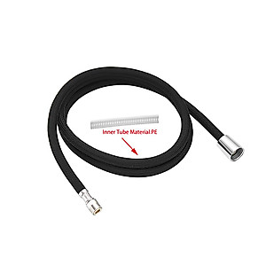 Weirun Kitchen Bathroom Sink Pull-down Faucet 1/2" IPS Black Braided Replacement Pull-Out Head Hose 59-inch or 150cm for Oil Rubbed Bronze Taps