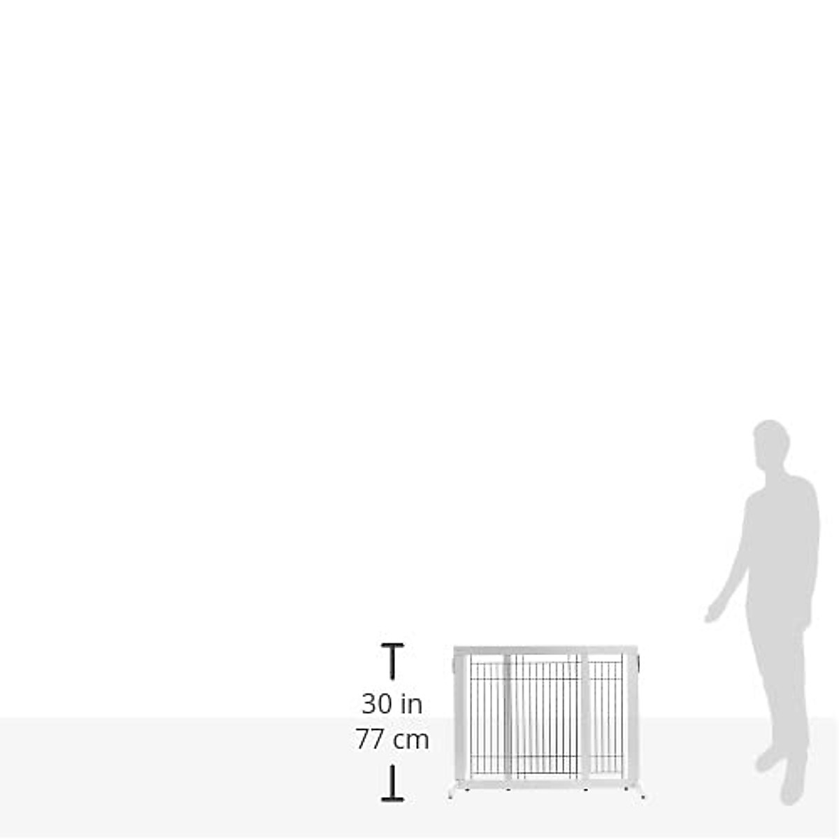 Richell High Freestanding Pet Gate, Standard, Origami White