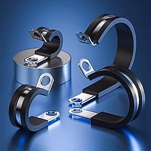 50 PCS 1/2 Inch Cable Clamps, 304 Stainless Steel Cable Clamps, Insulated Clamp, Hose Clamp, Pipe Clamp, Sturdy Clamp, and Wire Clamp by RTHIEAI