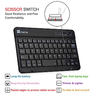 Fintie Keyboard Case for iPad Mini 5th Generation 2019 - Slim Shell Stand Cover with Magnetically Detachable Wireless Bluetooth Keyboard for 2019 iPad Mini 5 7.9", Black