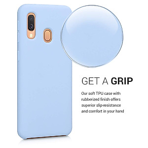 kwmobile Case Compatible with Samsung Galaxy A40 Case - TPU Silicone Phone Cover with Soft Finish - Light Blue Matte