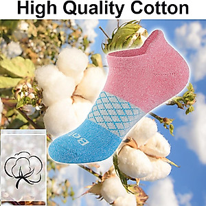 bataidis Women's Casual Ankle Socks Low Cut Athletic Socks 6 pairs (US, Alpha, Medium, Regular, Regular, Blue1)