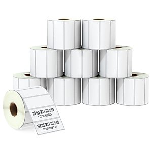 BETCKEY - 2.625" x 1" (67 mm x 25 mm) File Folder & Address Labels Compatible with Zebra & Rollo Label Printer,Premium Adhesive & Perforated [10 Rolls, 20000 Labels]