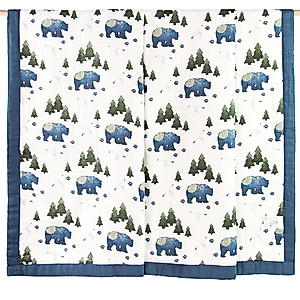 Aenne Baby, 4-Layer Muslin Toddler Crib Blanket for Boys, Warm and Hypoallergenic Extra Soft Wrap for New Borns and Infants, Woodland Tribal Bear Boho Print, Large 47"x 47", 1 Pack
