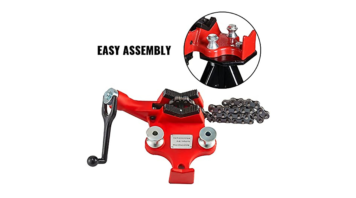 Heavy Duty Pipe Chain Vise for Large Pipes | Mophorn Screw Bench Vise