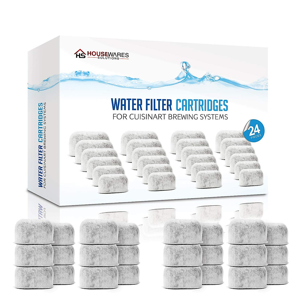 Pack of 24 Replacement Charcoal Water Filters for Cuisinart Coffee Machines By Housewares Solutions