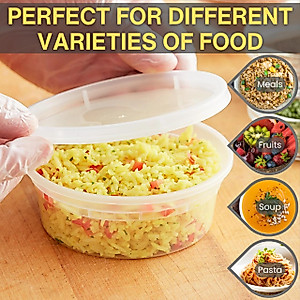 Smygoods 8oz Plastic Deli Containers with Lids - 40 Count, Stackable, BPA Free, Clear