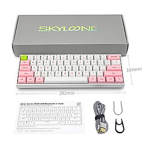 YUNZII SK61 Pink Hotswap Mechanical Gaming Keyboard with Optical Switch, RGB, Programmable Custom Keyboard (Gateron Blue Switch, Pink 61 Keys)