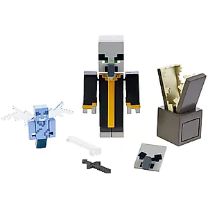Mattel Minecraft Comic Maker Multipack Attack Set with Evoker and Vexes, Based on Minecraft Video Game, Toys for Girls and Boys Age 6 and Up