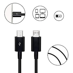 CERRXIAN 8 Inch USB 2.0 Type A Male to Dual Micro USB Male Splitter Y Data Charge Connector Adapter Cable (Black)